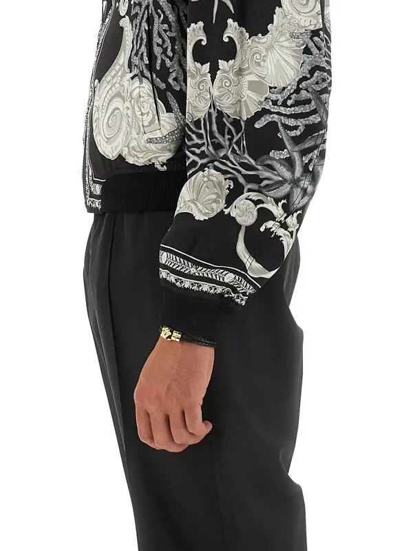 Versace Reversible Baroque Sea Bomber Jacket - Multicolor