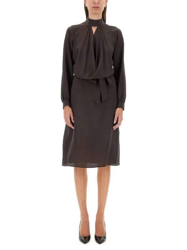 Kiton Silk Dress - Brown
