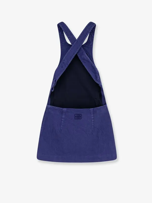 Miu Miu Mini Denim Dress With Cut-out Back