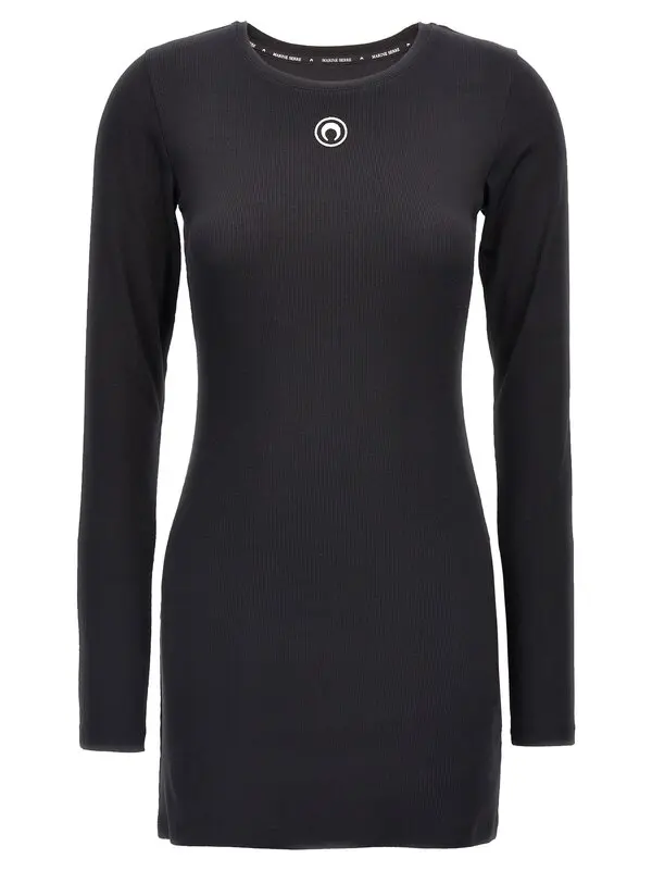 MARINE SERRE Moon Logo Ribbed Cotton Dress