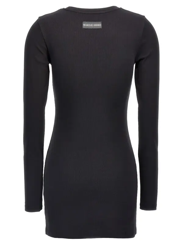 MARINE SERRE Moon Logo Ribbed Cotton Dress