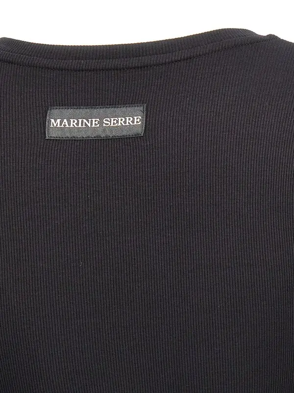 MARINE SERRE Moon Logo Ribbed Cotton Dress
