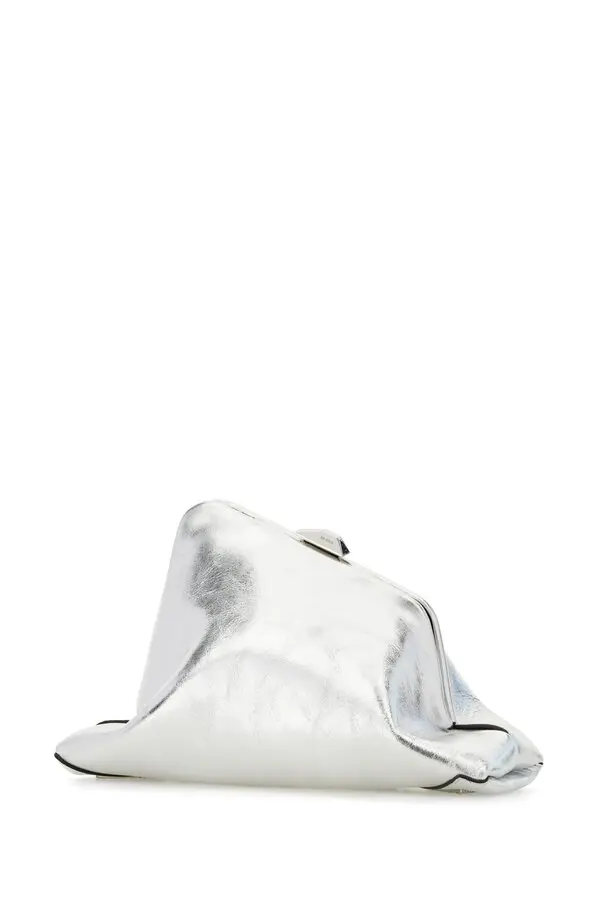 Attico Silver Metallic Clutch - Multicolor