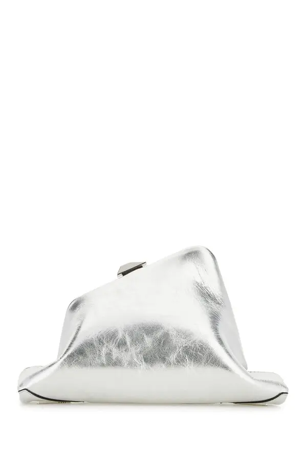Attico Silver Metallic Clutch - Multicolor
