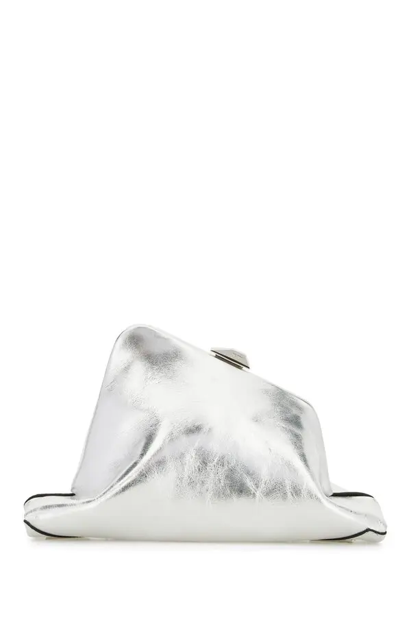Attico Silver Metallic Clutch - Multicolor