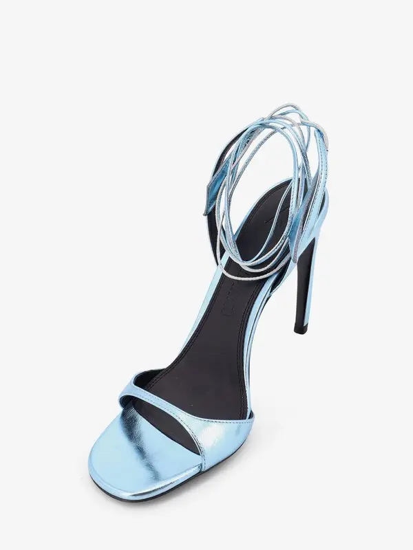 Attico Ora Satin Sandals - Blue