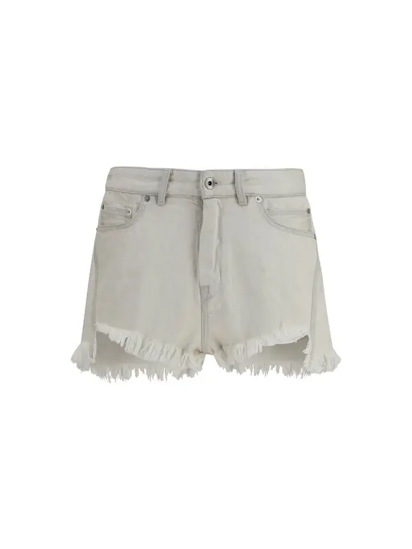 Rick Owens Temple Bias Cutoff Denim Shorts - Multicolor