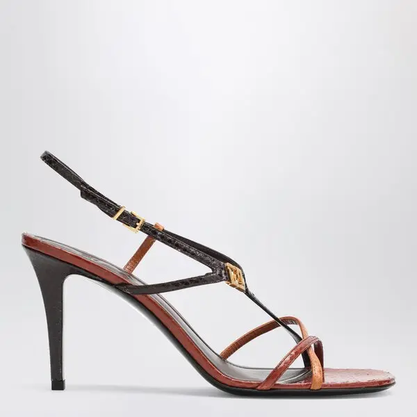 Fendi Ayers Leather High Heel Sandals - Red