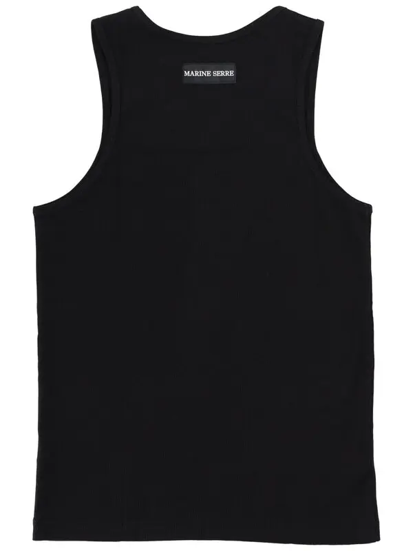 MARINE SERRE Ribbed Tank Top With Moon Logo
