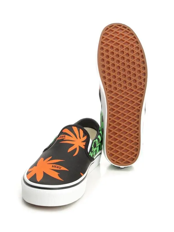 Valentino Garavani X Vans Slip-on Sneakers With Vlogo Checkerboard And Tropical Leaf Print