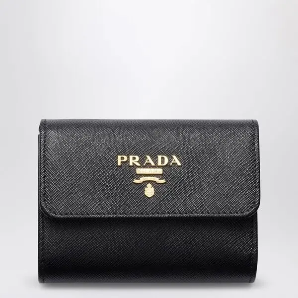 Prada Small Wallet In Saffiano Leather - Black