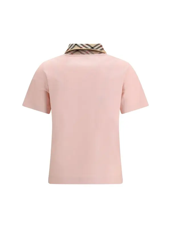 Burberry Cotton Polo Shirt With Signature Check Collar