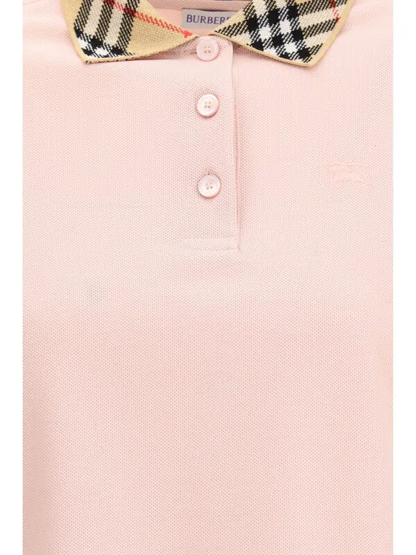 Burberry Cotton Polo Shirt With Signature Check Collar