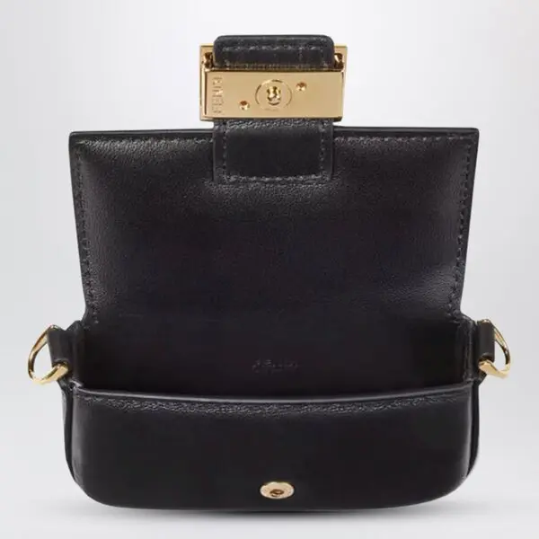 Fendi Nano Baguette Charm In Black Nappa Leather
