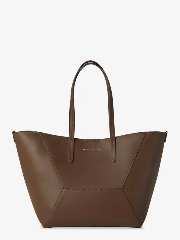 Brunello Cucinelli Duo Hammered Leather Tote - Multicolor