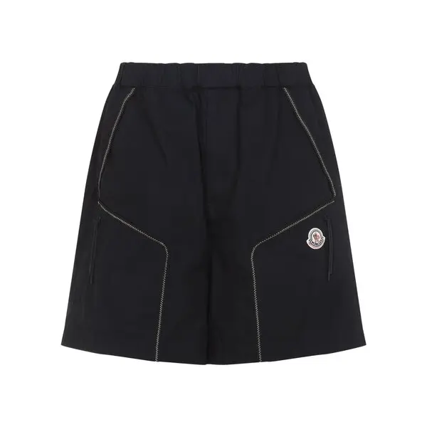 Moncler Cotton Bermuda Shorts With Contrast Stitching
