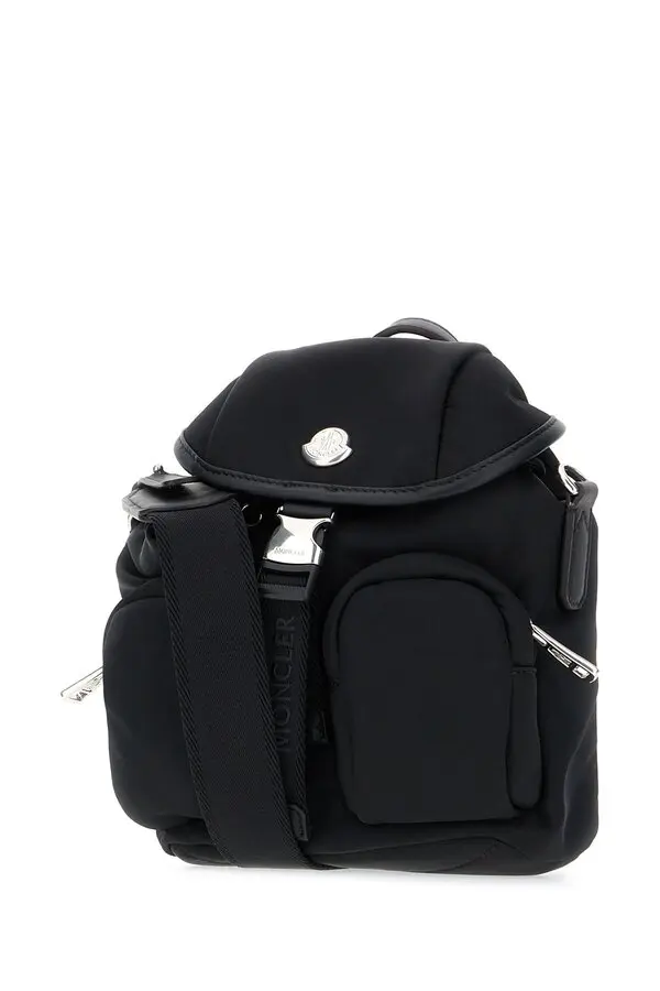Moncler Black Nylon Backpack With Silver Tone Hardware - Multicolor