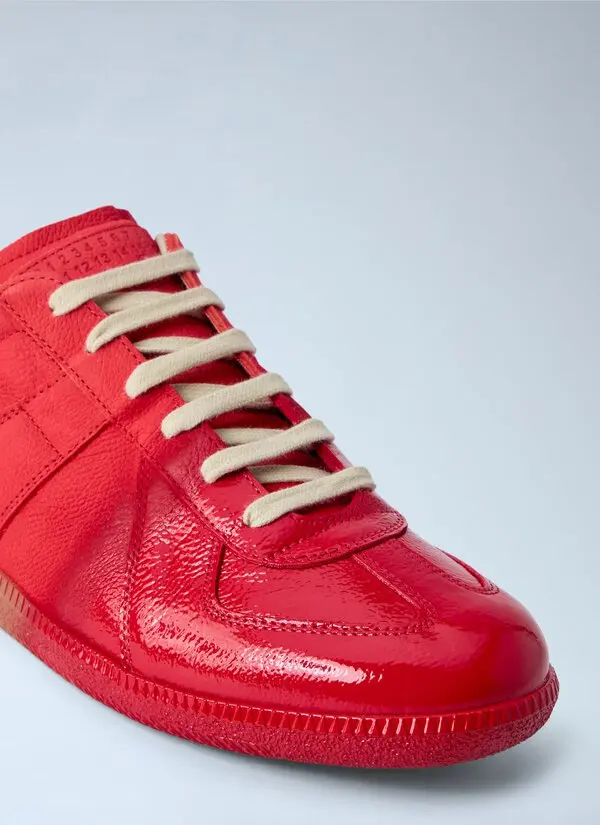 MAISON MARGIELA Replica Leather Paneled Sneakers - Red