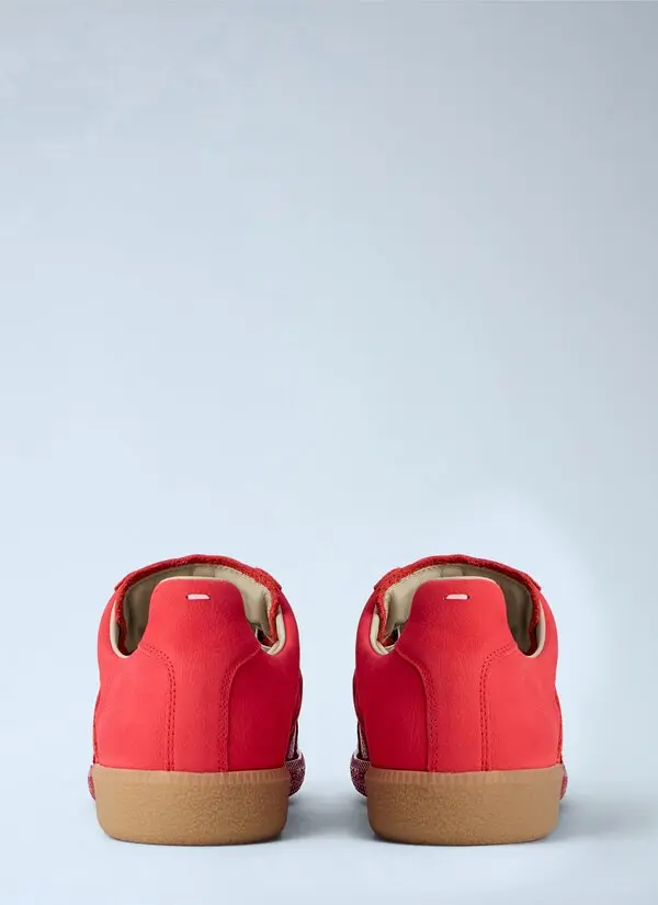 MAISON MARGIELA Replica Leather Paneled Sneakers - Red