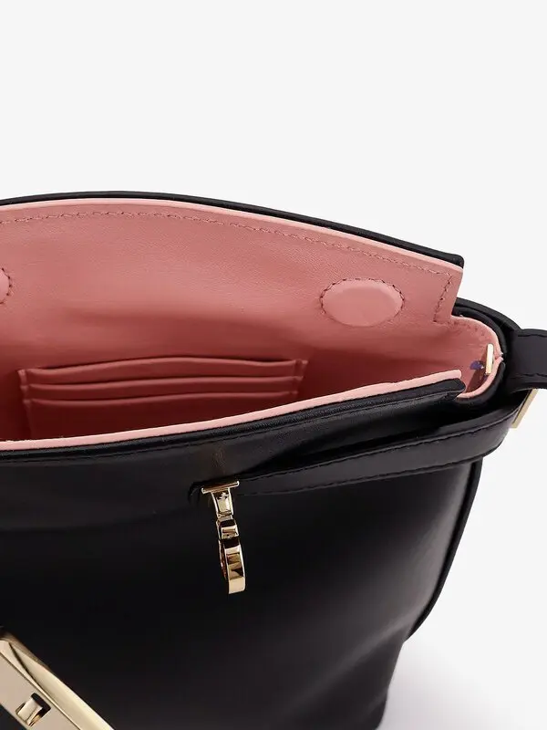 FERRAGAMO Leather Crossbody Bag With Gancini Detail - Multicolor