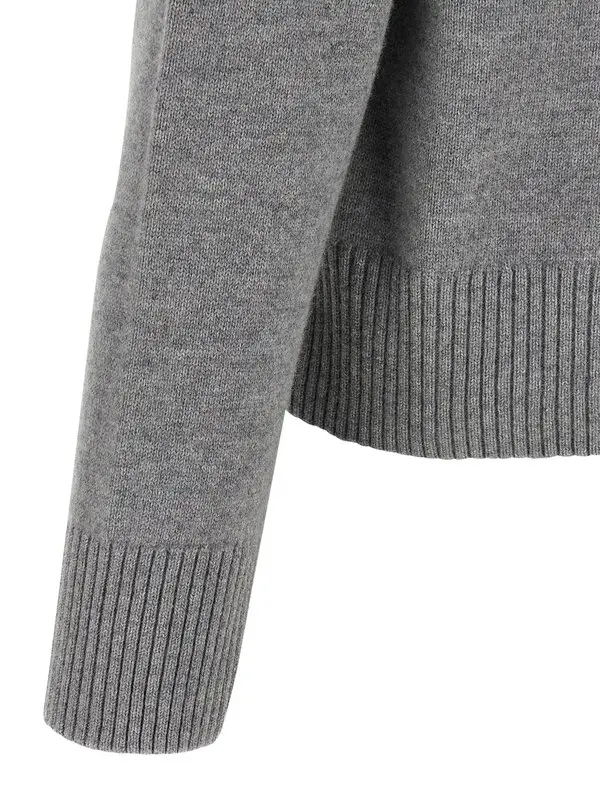 AMI Paris Puff Logo High Neck Sweater