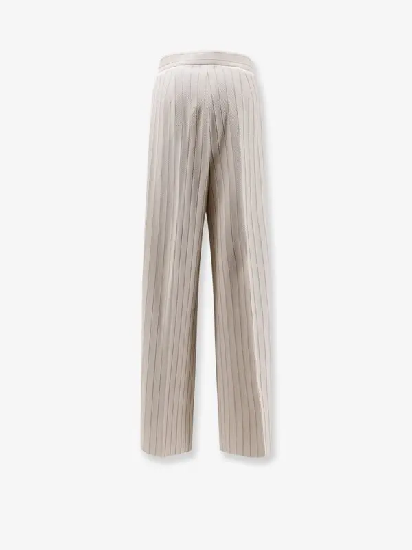 Max Mara Pinstriped Cotton Wide-leg Trousers - Multicolor