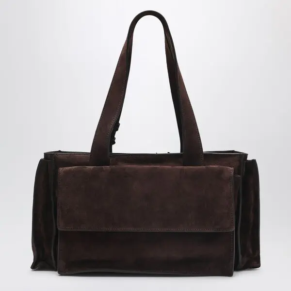 Miu Miu Suede Utility Bowling Bag - Brown