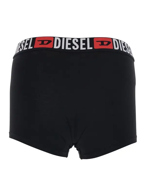 DIESEL® Set Of Three Boxer Shorts With Elastic Waist With Logo Lettering In Cotton Stretch - Multicolor