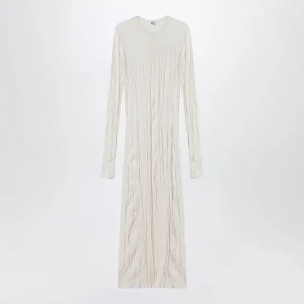 TOTEME Crinkled Knit Long Dress - Orange