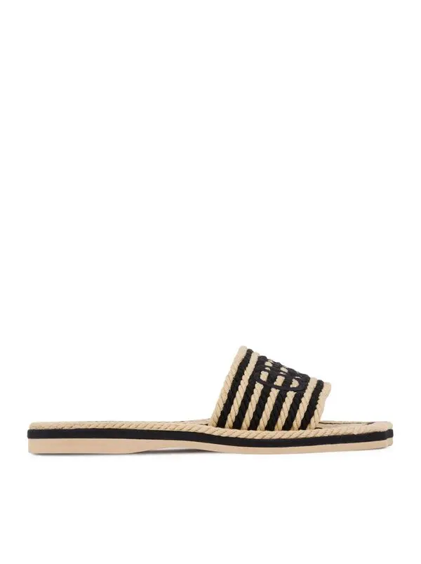 Chloé Braided Rope Slippers With Embroidered Logo - Multicolor
