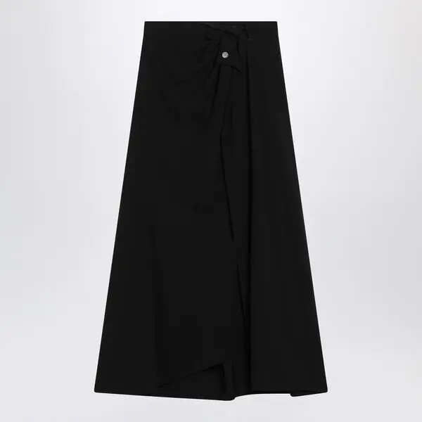 Balenciaga Draped Crêpe Skirt - Black