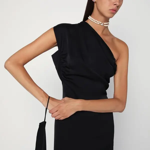 VIVIENNE WESTWOOD Long One-shoulder Dress With Ruching And Train
