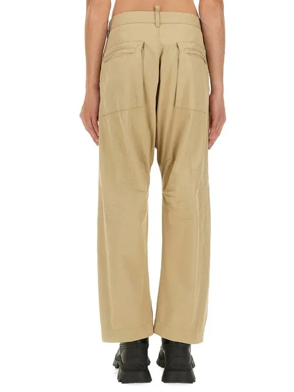 Dsquared2 Cotton Cargo Pants - Cream