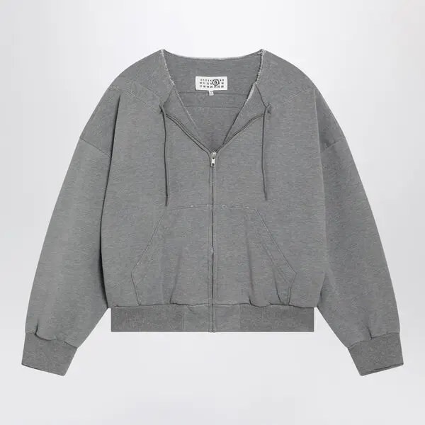 MAISON MARGIELA Cotton Zip-up Sweatshirt - Gray