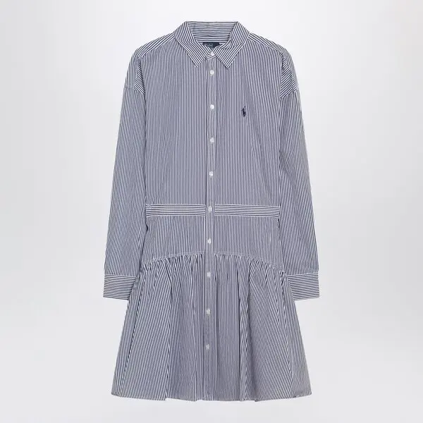 Polo Ralph Lauren Striped Cotton Shirt Dress - Blue