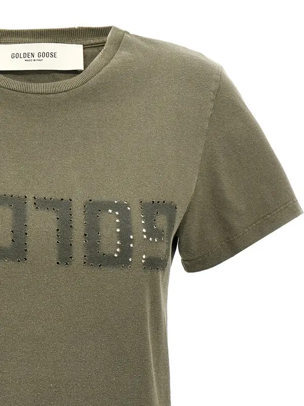 GOLDEN GOOSE Doris T-shirt With Distressed Logo Detail