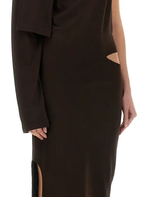 COURREGES Off-shoulder Cotton Dress - Brown
