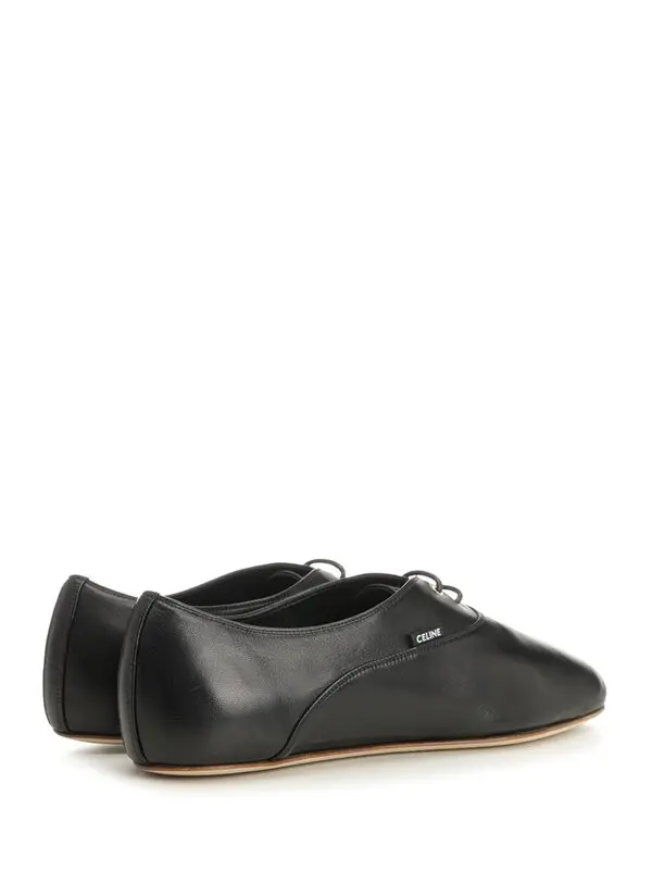 Celine Lace-up Ballerinas In Lambskin