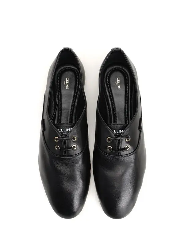 Celine Lace-up Ballerinas In Lambskin
