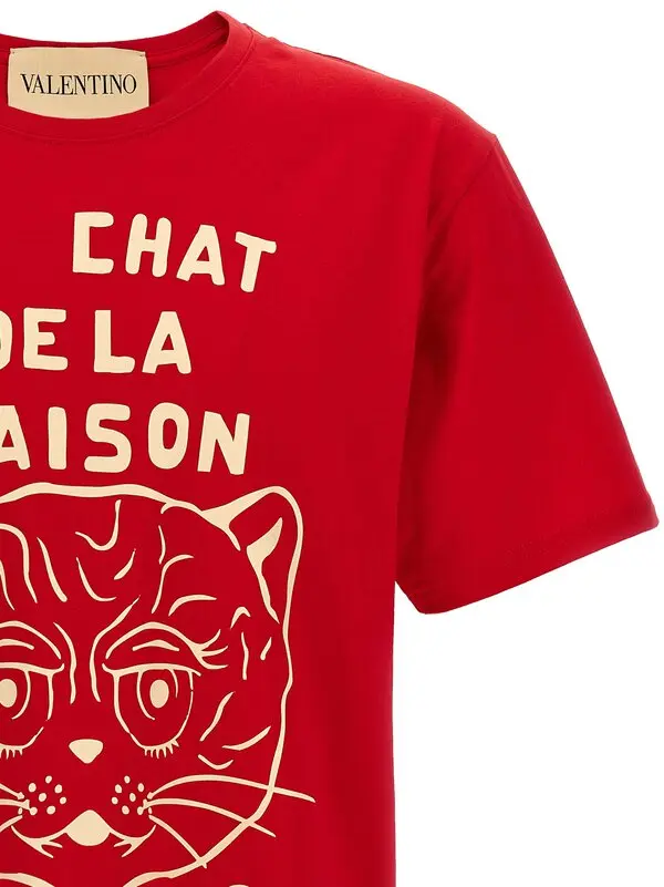 Valentino Garavani Le Chat De La Maison' T-shirt - Red