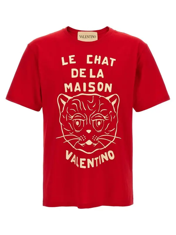 Valentino Garavani Le Chat De La Maison' T-shirt - Red