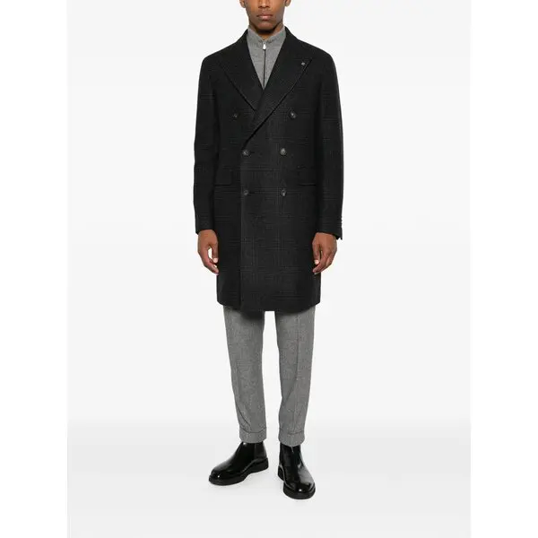 Tagliatore Double-breasted Checked Wool Coat