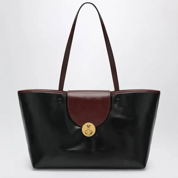 Versace Vivian Small Shopper In Coated Canvas - Black