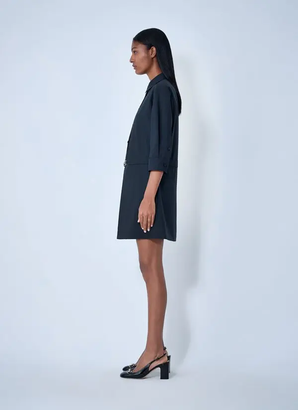 Gucci Wool Mini Dress With Logo Hardware