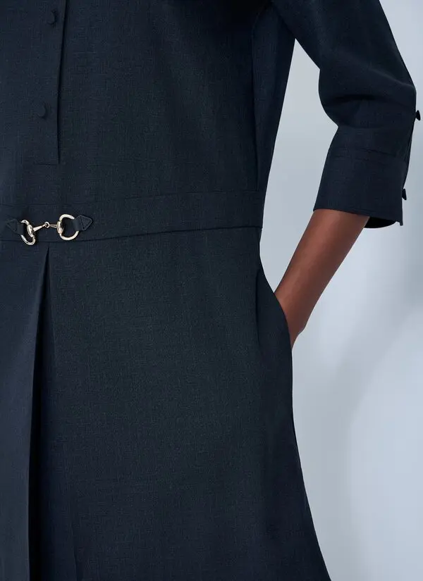 Gucci Wool Mini Dress With Logo Hardware