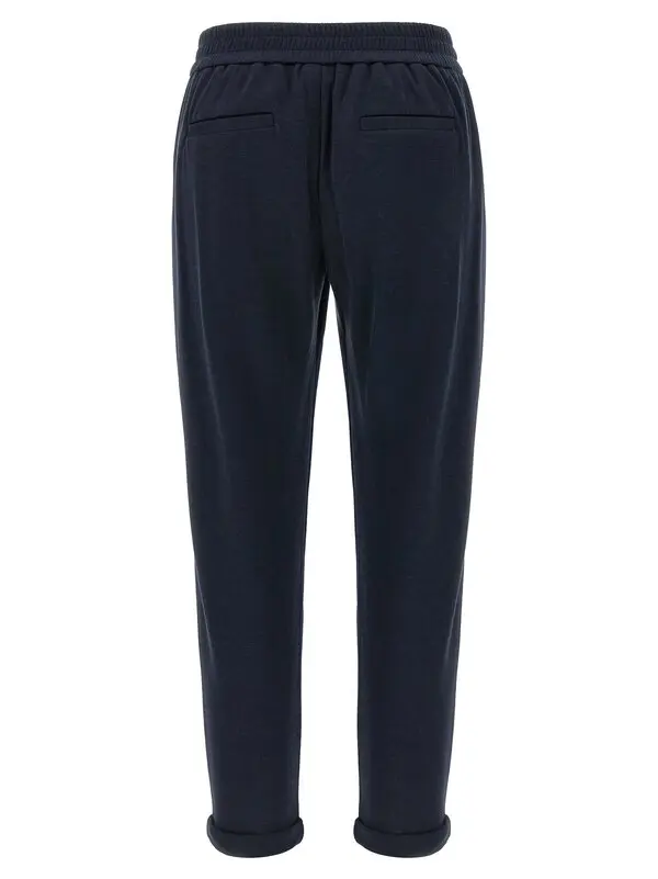 Brunello Cucinelli Monile Joggers In Cotton And Silk Blend