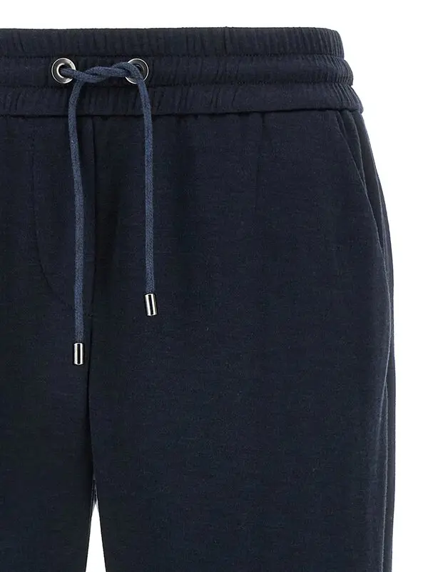 Brunello Cucinelli Monile Joggers In Cotton And Silk Blend