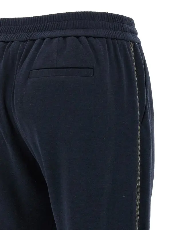 Brunello Cucinelli Monile Joggers In Cotton And Silk Blend