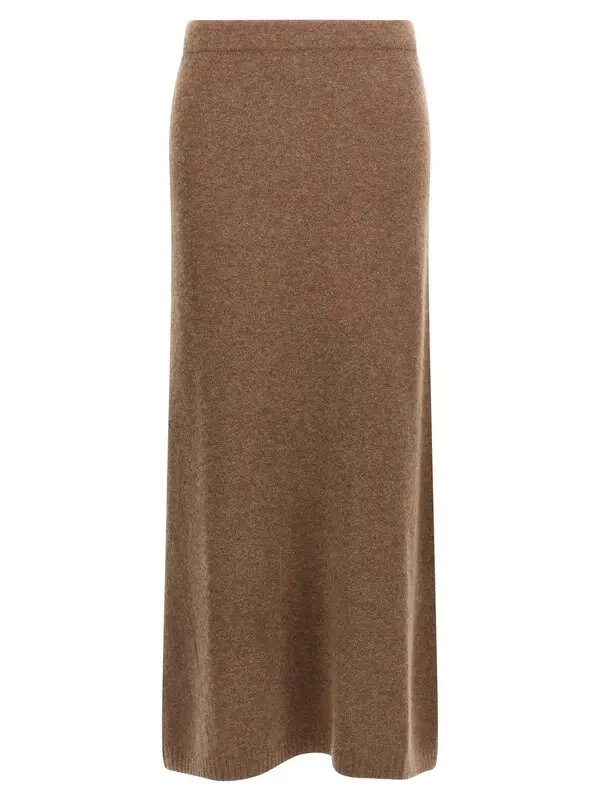 Max Mara Dorina Cashmere Blend Midi Skirt - Gray