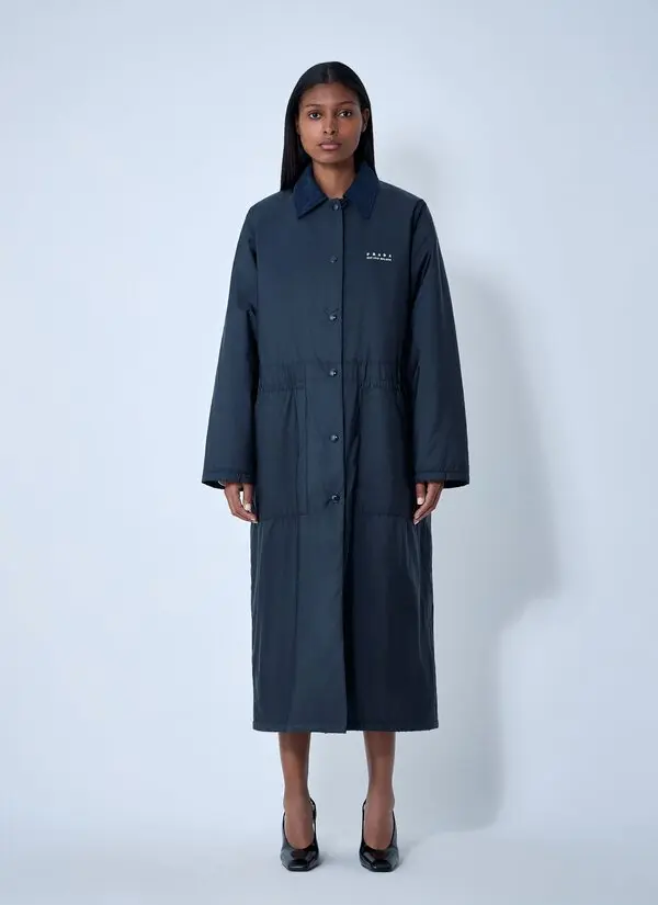 Prada Logo Print Long Coat